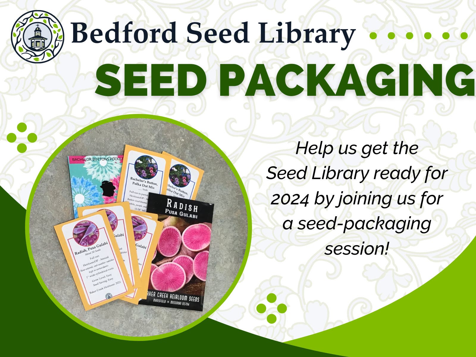 Feb 13 | Seed Packaging for the 2024 Bedford Seed Library | Bedford, NH ...