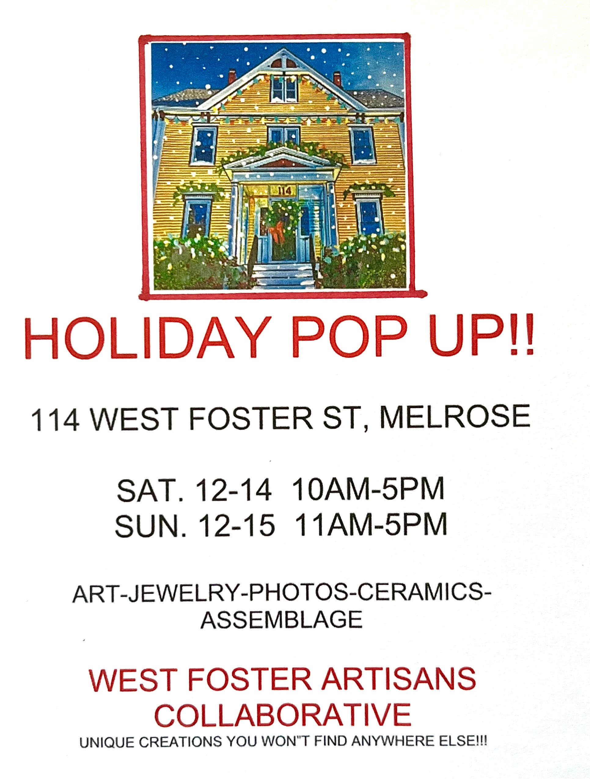 Dec 14 | WFAC Holiday Market | Melrose, MA Patch