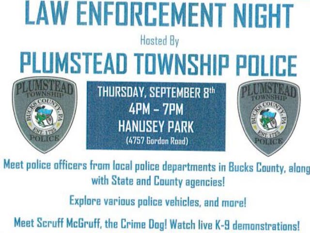 Law Enforcement Night Announced By Plumstead Township | Doylestown, PA ...