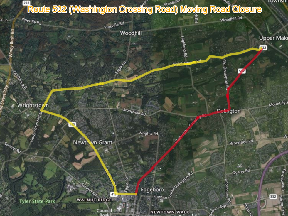 Moving Road Closure To Impact Route 532 In Newtown And The Makefields ...