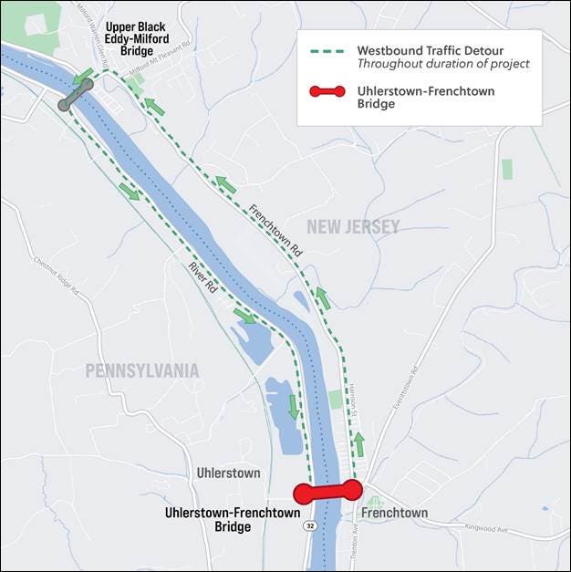 9-Month-Long Detour Begins This Week At Delaware River Bridge ...