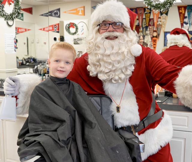 Santa Drops In For Pre-Holiday Trim At Newtown Barber Shop | Newtown ...