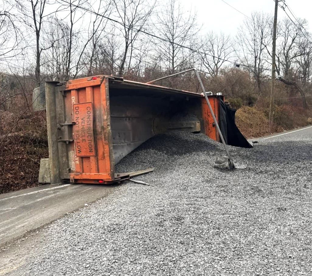 Dump Truck Overturns On Windy Bush Road In Solebury | New Hope, PA Patch