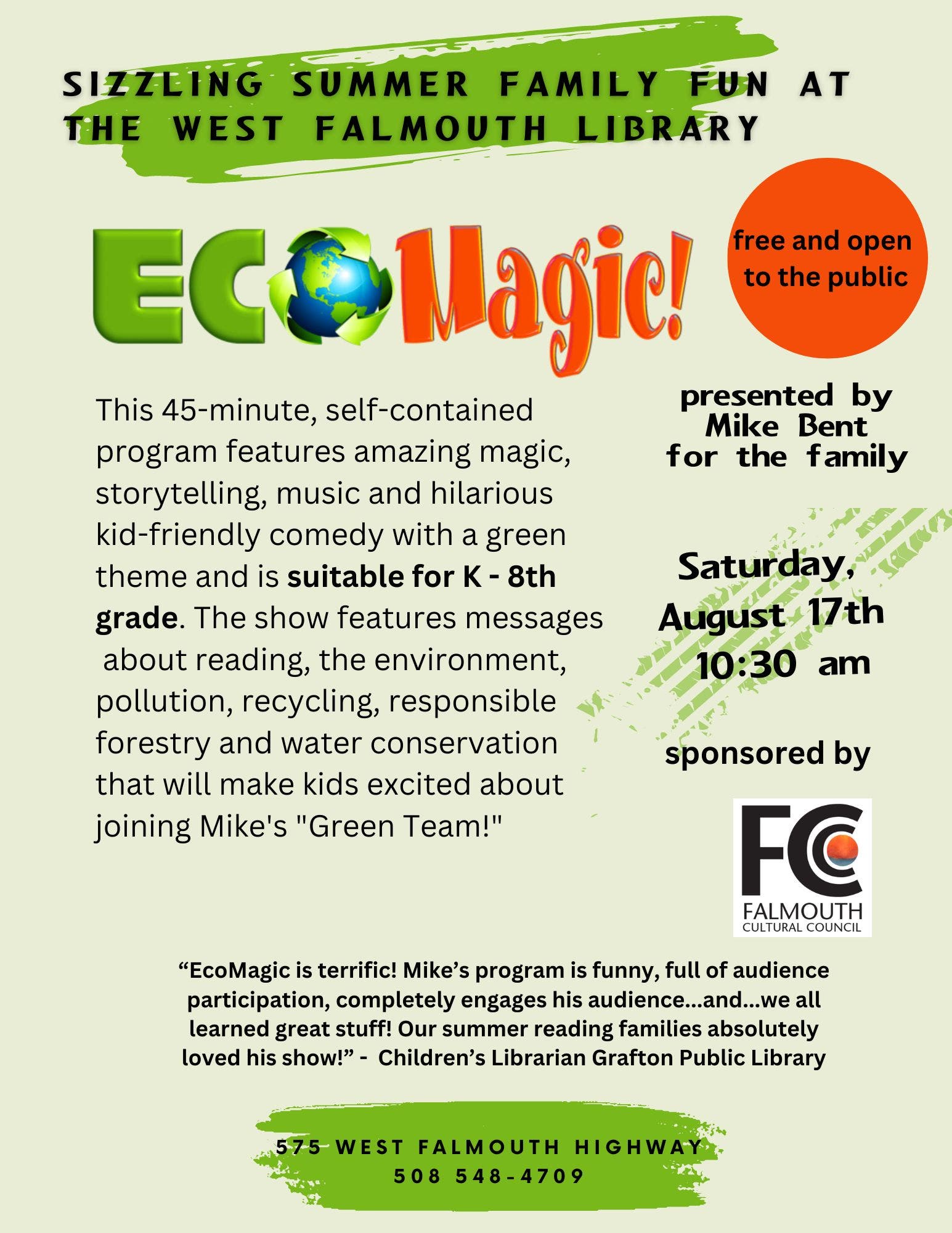 Aug 17 | Eco-Magic! | Falmouth, MA Patch