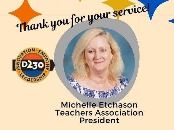 District 230 thanks retiring Teacher Assoc President | Orland Park, IL ...