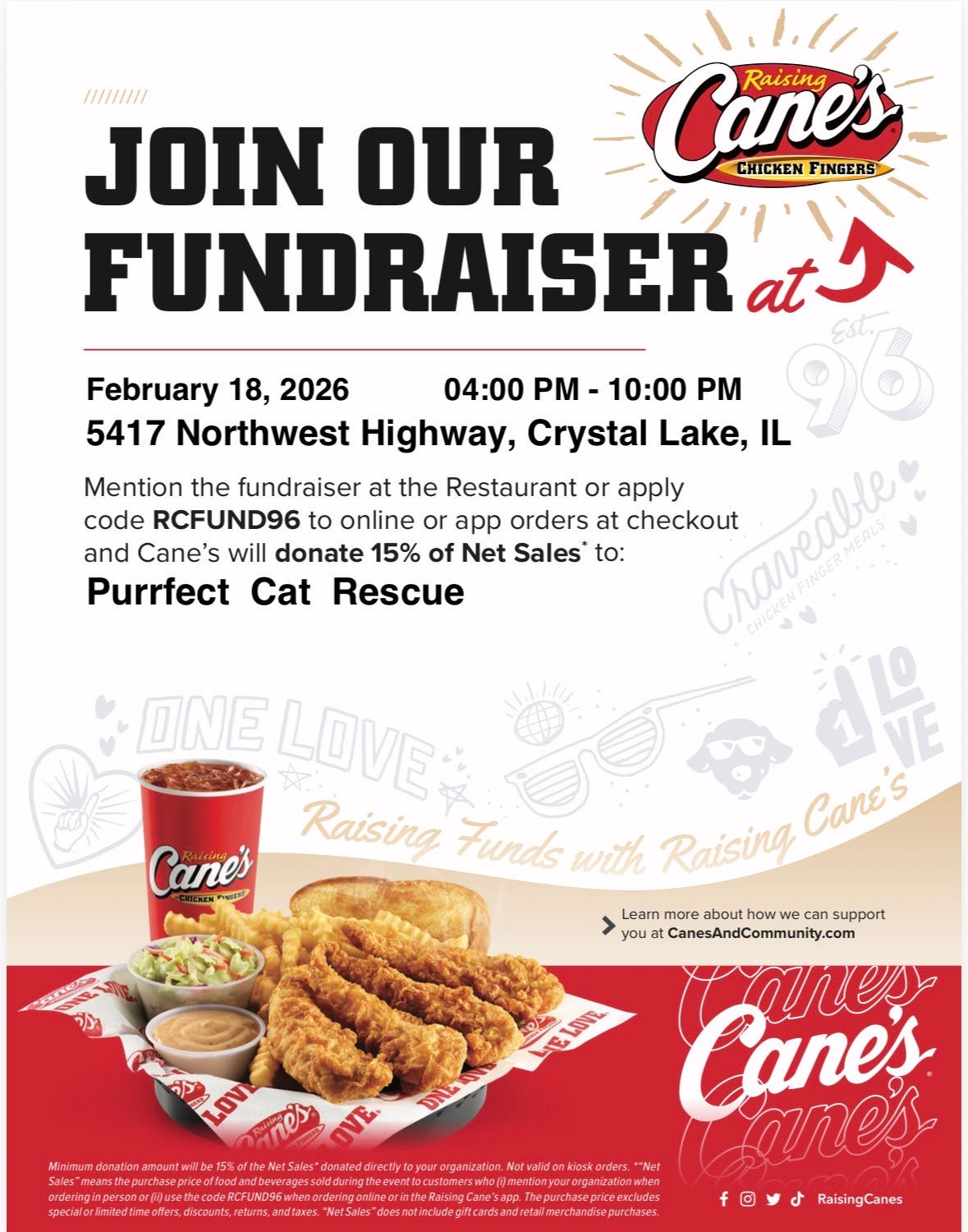 Feb 18 | Purrfect Cat Rescue Chow & Meow at Raising Cane’s | Crystal ...