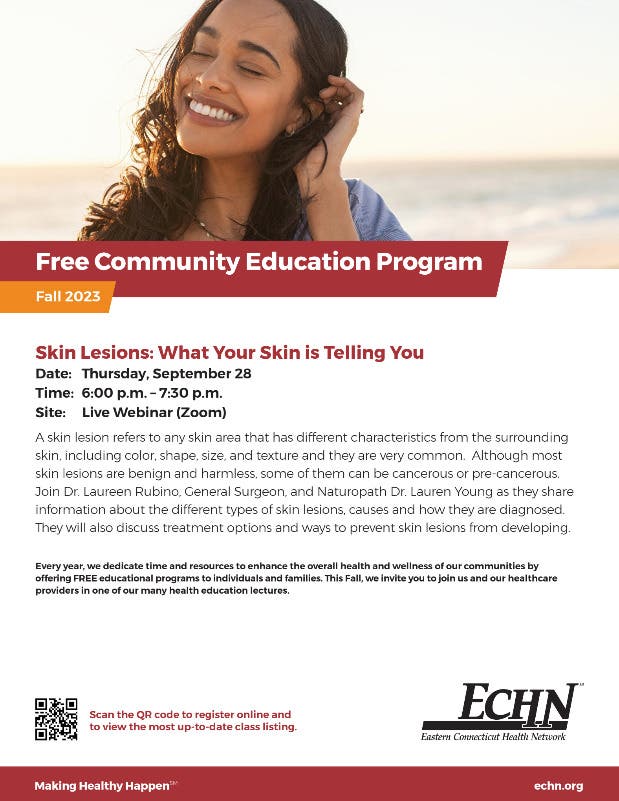 Sep 28 | Skin Lesions: What Your Skin is Telling You | Manchester, CT Patch