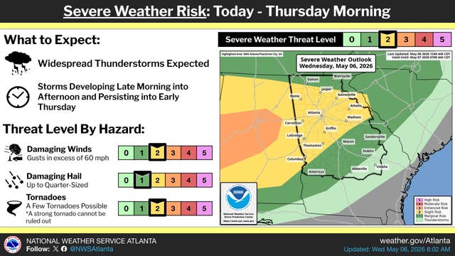 Tornadoes, Power Outages Possible With Severe GA Storms: Latest ...