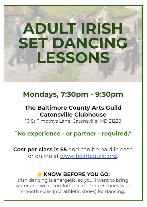 Sep 1 | Irish Set Dance Lessons For Beginners (September) | Catonsville ...