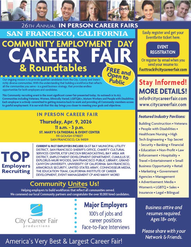 Apr 9 | San Francisco's 26th Annual Community Employment Day Career ...