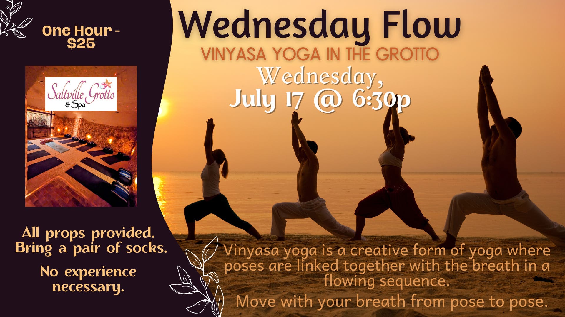 Jul 17 | Wednesday Flow Yoga (In the Salt Cave) | Snellville, GA Patch