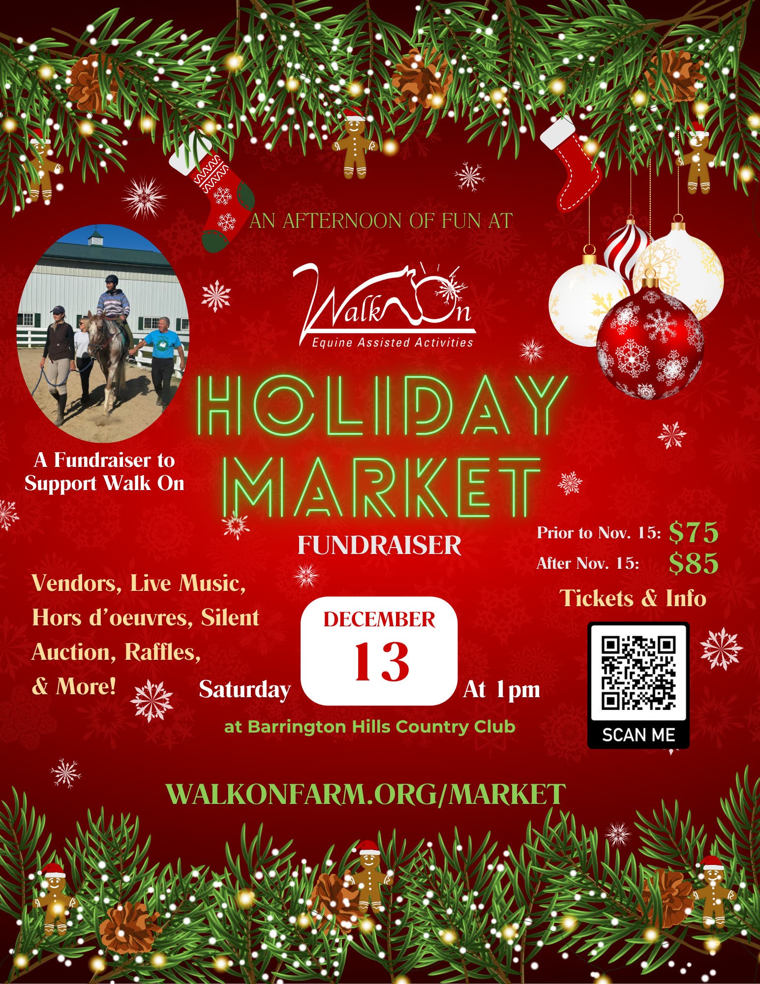 Dec 13 | Walk On's Holiday Market Fundraiser | Barrington, IL Patch