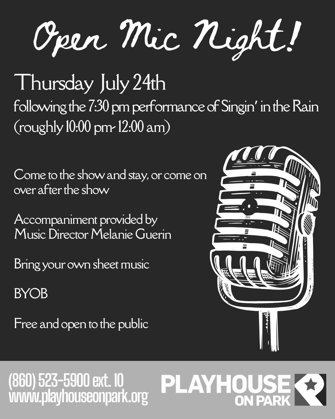 Jul 24 | Open Mic Night at Playhouse on Park | West Hartford, CT Patch