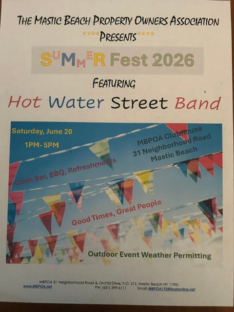 Jun 20 | Summer Fest 2026 Featuring Hot Water Street Band | Yaphank, NY ...