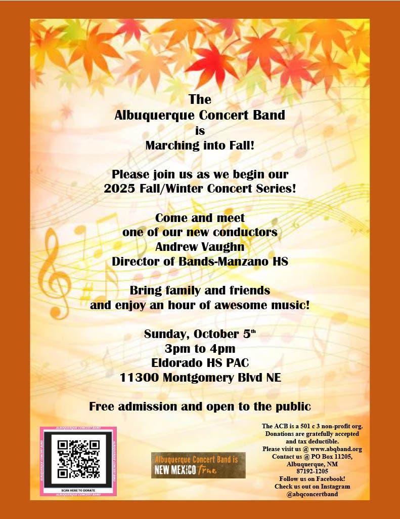 Oct 5 | Albuquerque Concert Band Begins Fall/Winter Concert Season ...