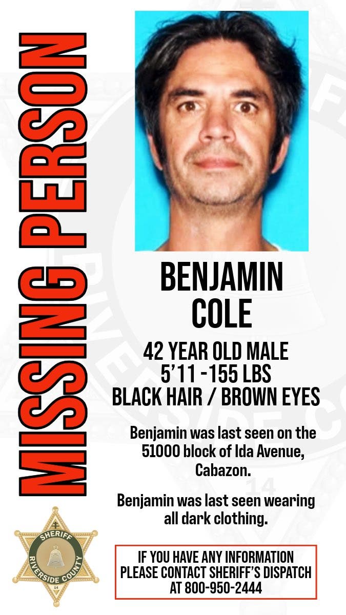 RivCo Man Goes Missing, Last Seen In Cabazon: Have You Seen Benjamin ...