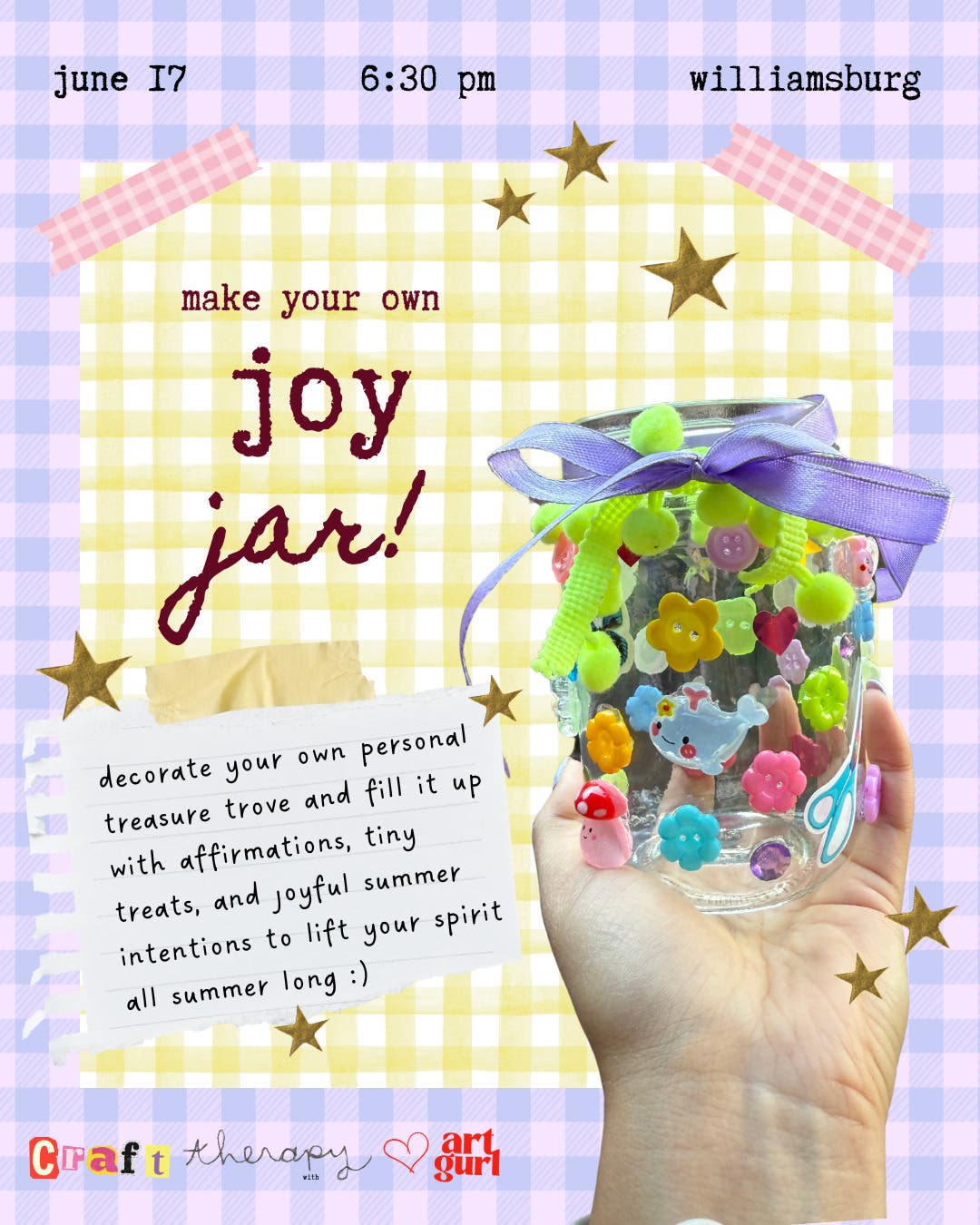 Jun 17 | craft therapy: make a joy jar!!! | Williamsburg, NY Patch