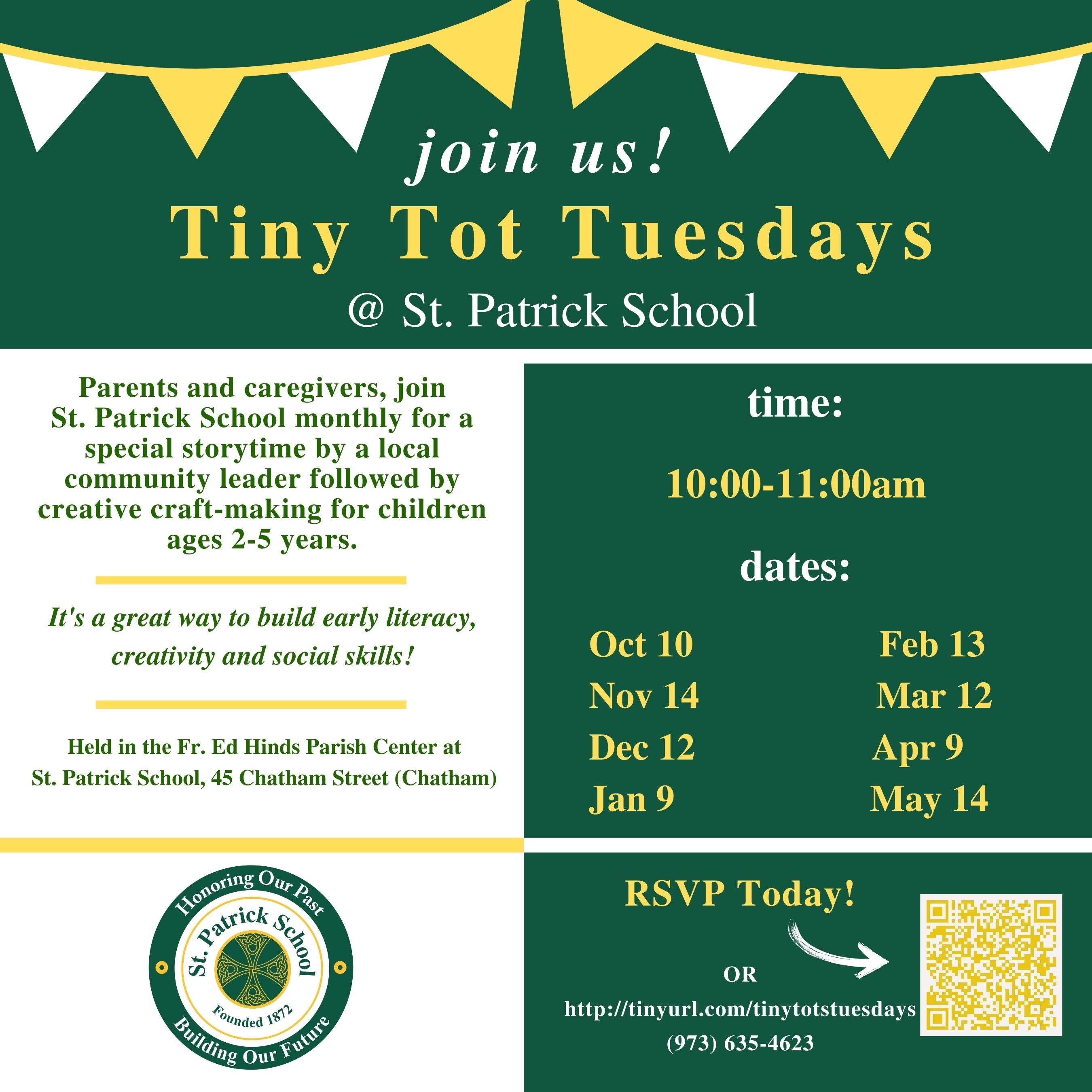 Mar 12 | Tiny Tot Tuesdays Program Offered @ St. Patrick School ...