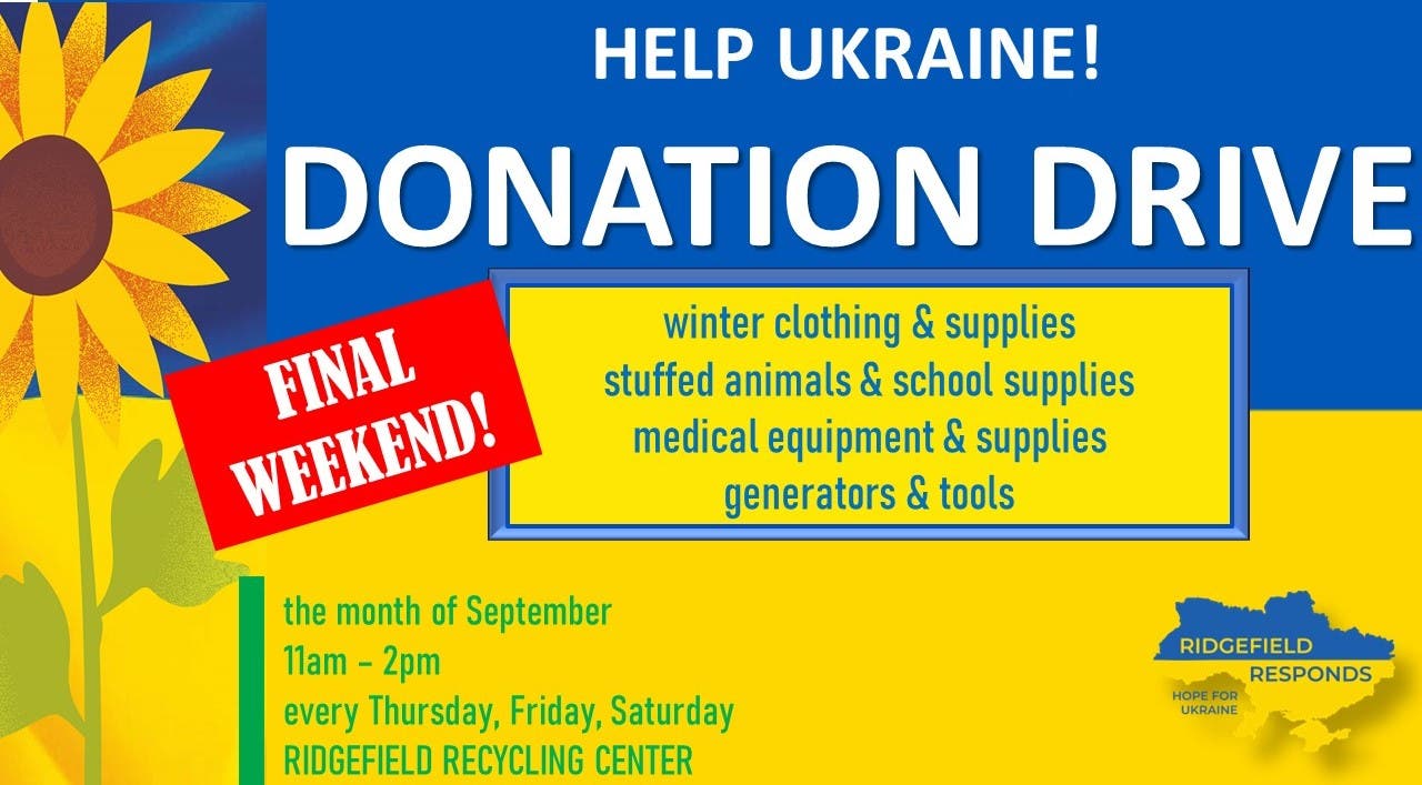 Sep 29 | Donation Drive for Ukraine - Rain or Shine | Ridgefield, CT Patch