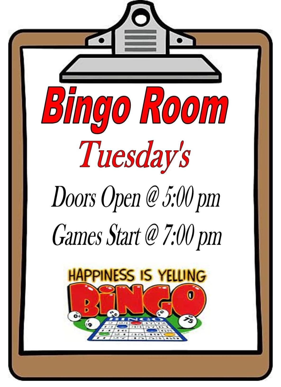 Oct 17 | Bingo Tuesday for Members and the General Public. Doors open ...