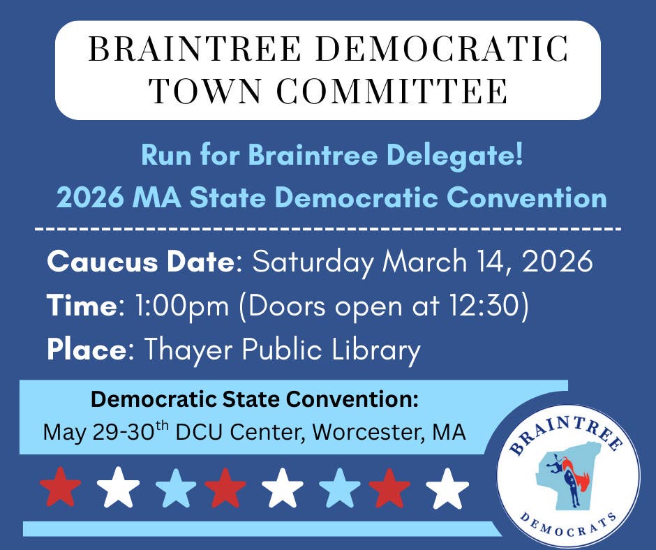Mar 14 | Braintree Democratic Town Committee Caucus | Braintree, MA Patch