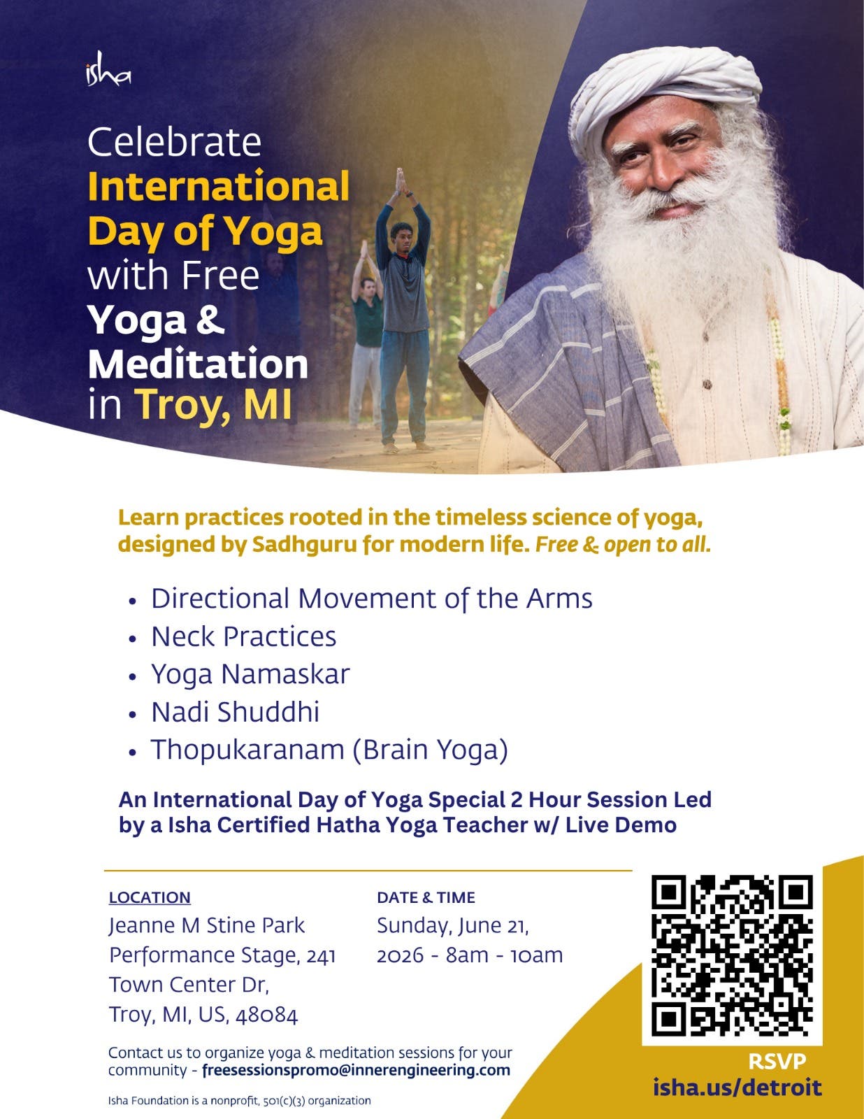Jun 21 | International Day of Yoga - Yoga For Health | Troy, MI Patch