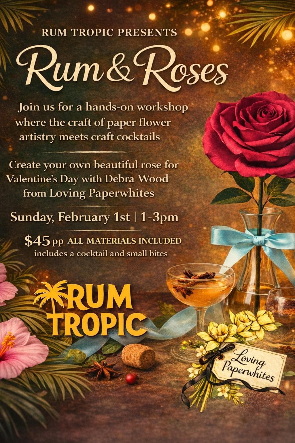 Feb 1 | Rum & Roses at Rum Tropic Distillery | Stonington, CT Patch