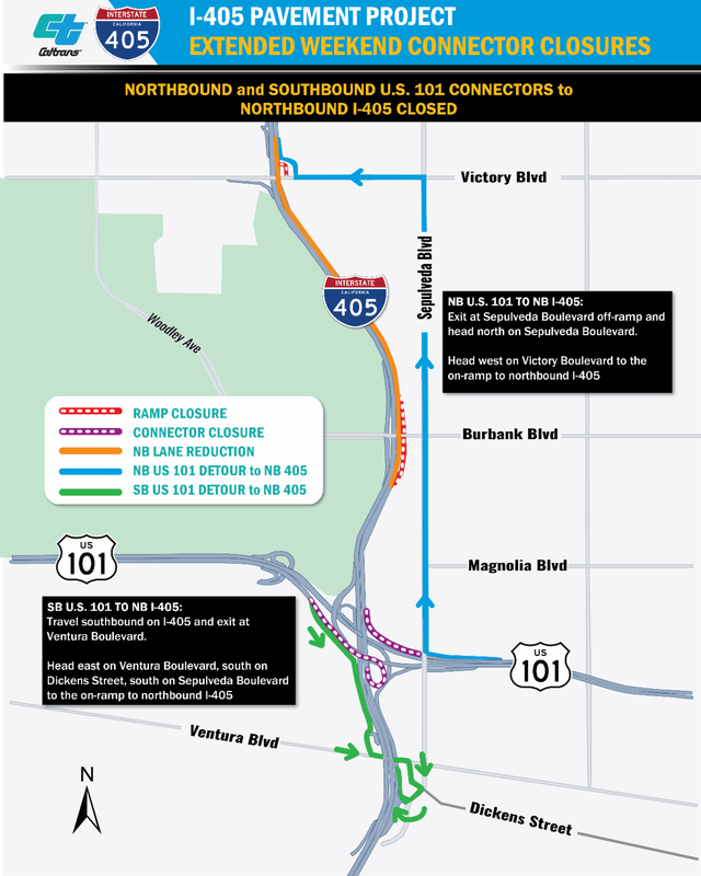 405, 101 Freeway Closures To Snarl Traffic In LA County Beginning ...