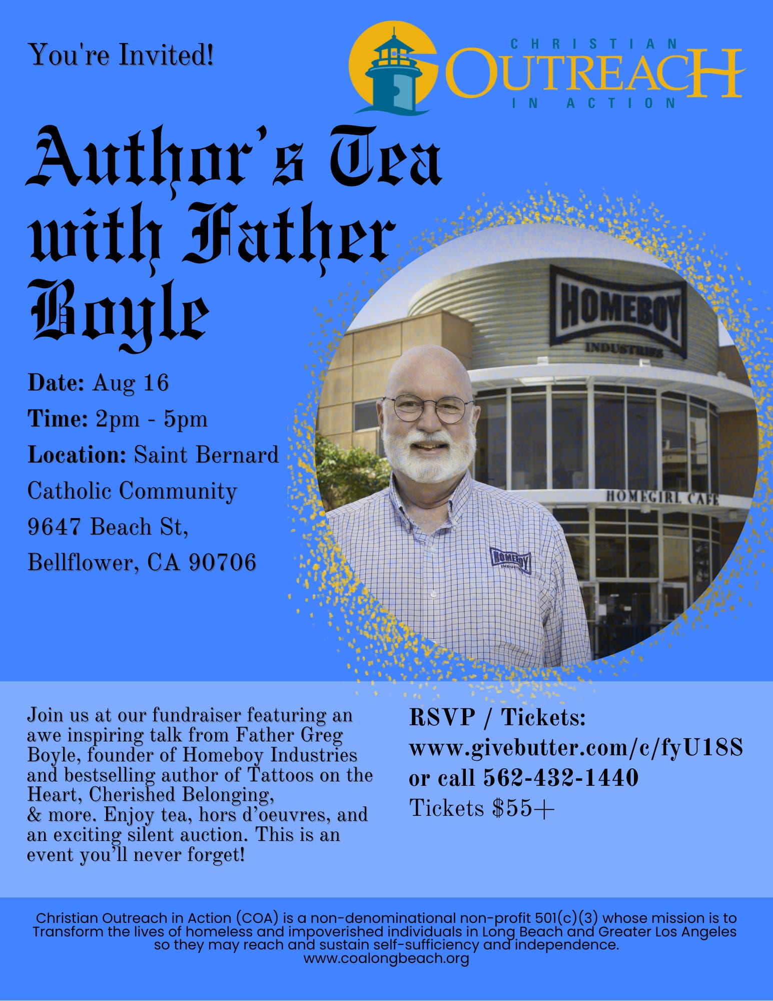Aug 16 | Meet Father Greg Boyle at an Exclusive High Tea Fundraiser ...