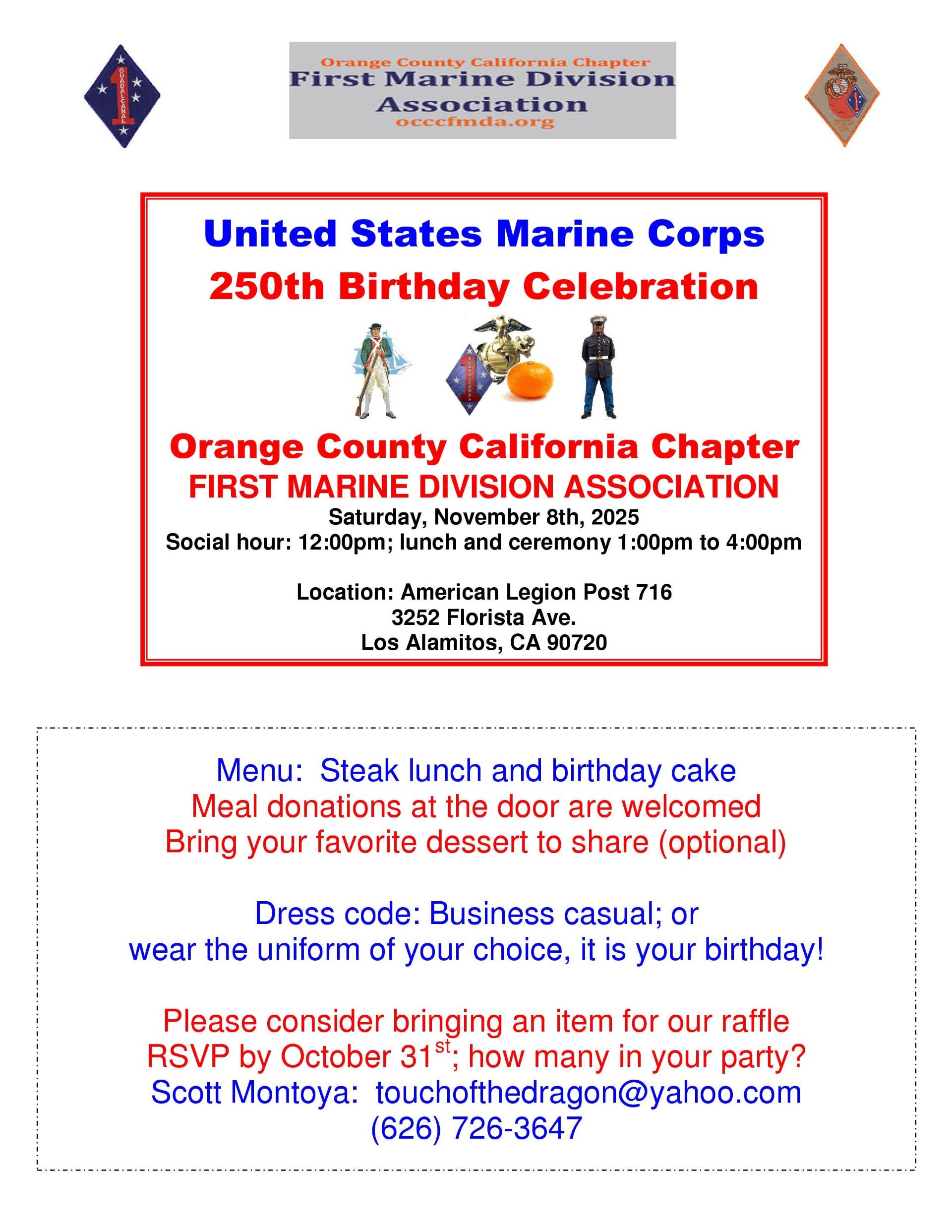 Nov 8 | 250th US Marine Corps birthday celebraion | Orange County, CA Patch