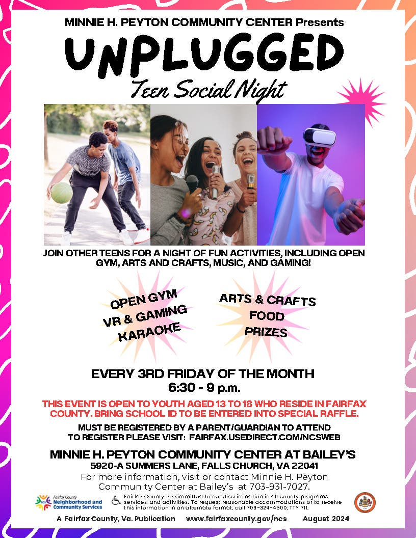Oct 18 | Teen Social Night (Every 3rd Friday) | Falls Church, VA Patch