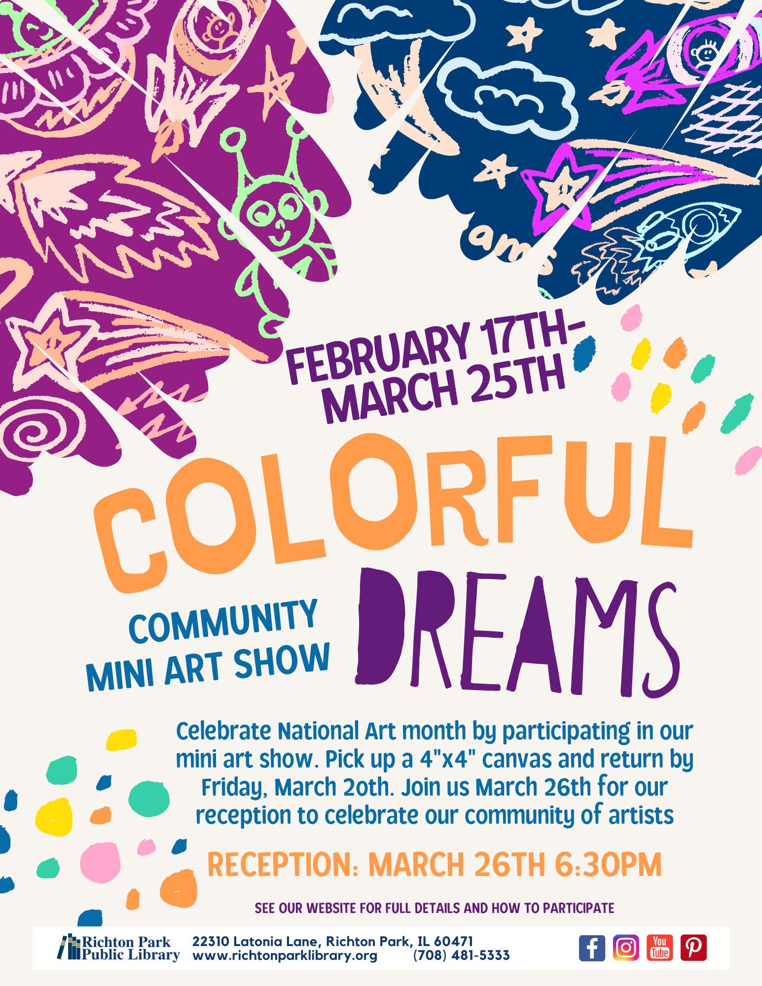 Mar 26 | Colorful Dreams: Community Mini Art Show Reception | Chicago ...