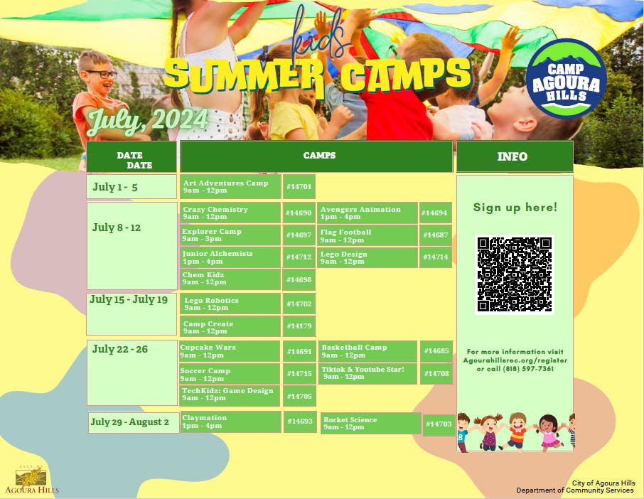 The City of Agoura Summer July Camps are here! - Agoura Hills, CA Patch