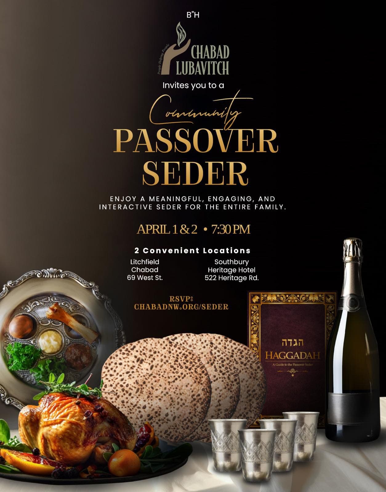 Apr 1 | Register Now: First Night Passover Seder in Litchfield | Canton ...