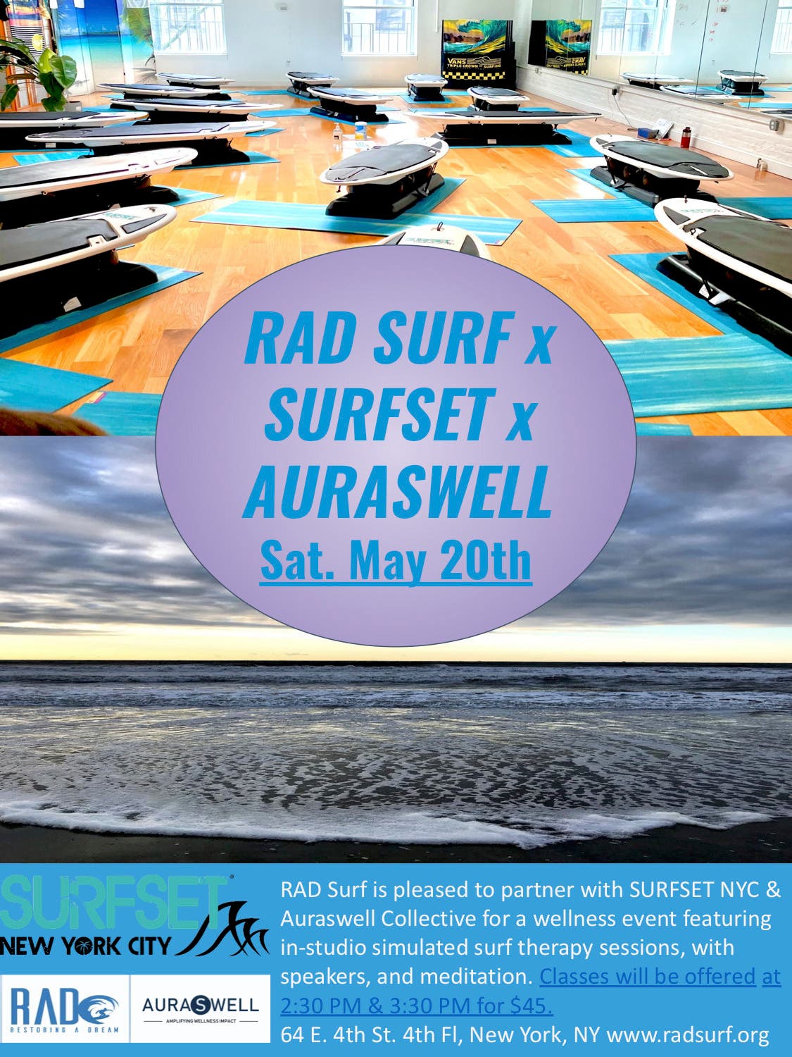 May 20 | RAD Surf x Surfset x Auraswell; Mindfulness + Surf Therapy ...