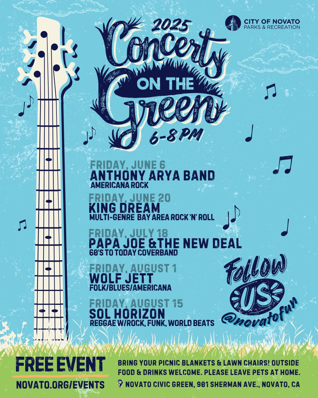 Jun 6 | 2025 Concert of the Green feat. Anthony Arya Band | Novato, CA ...