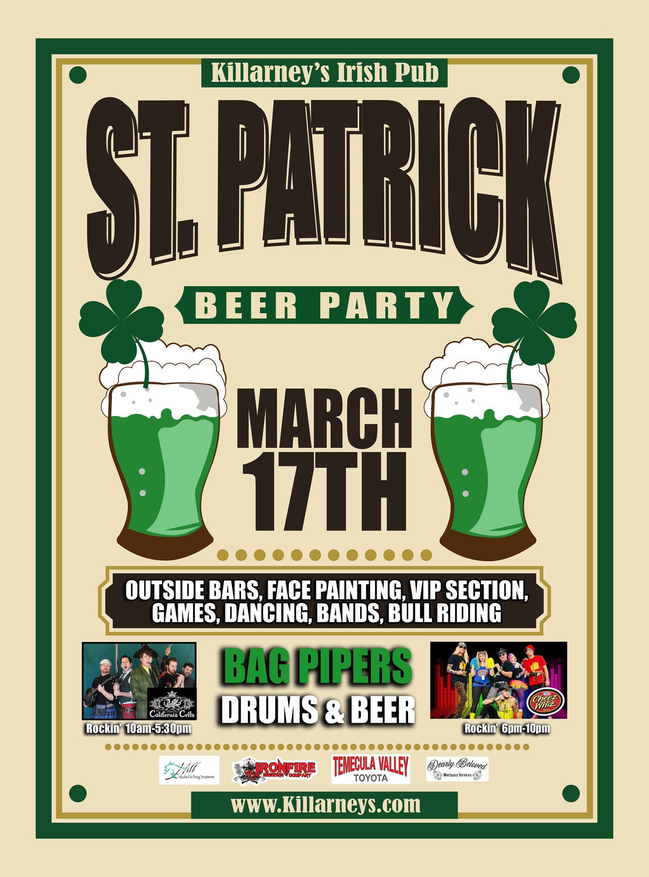 Mar 17 | Killarney's St. Paddy's Day Parking Lot Festival | Temecula ...
