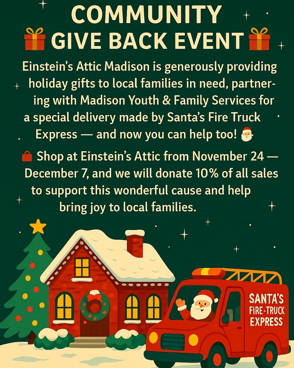 Nov 24 | Einsteins Attic Madison's Annual GIVE BACK EVENT 🤩 | Madison ...