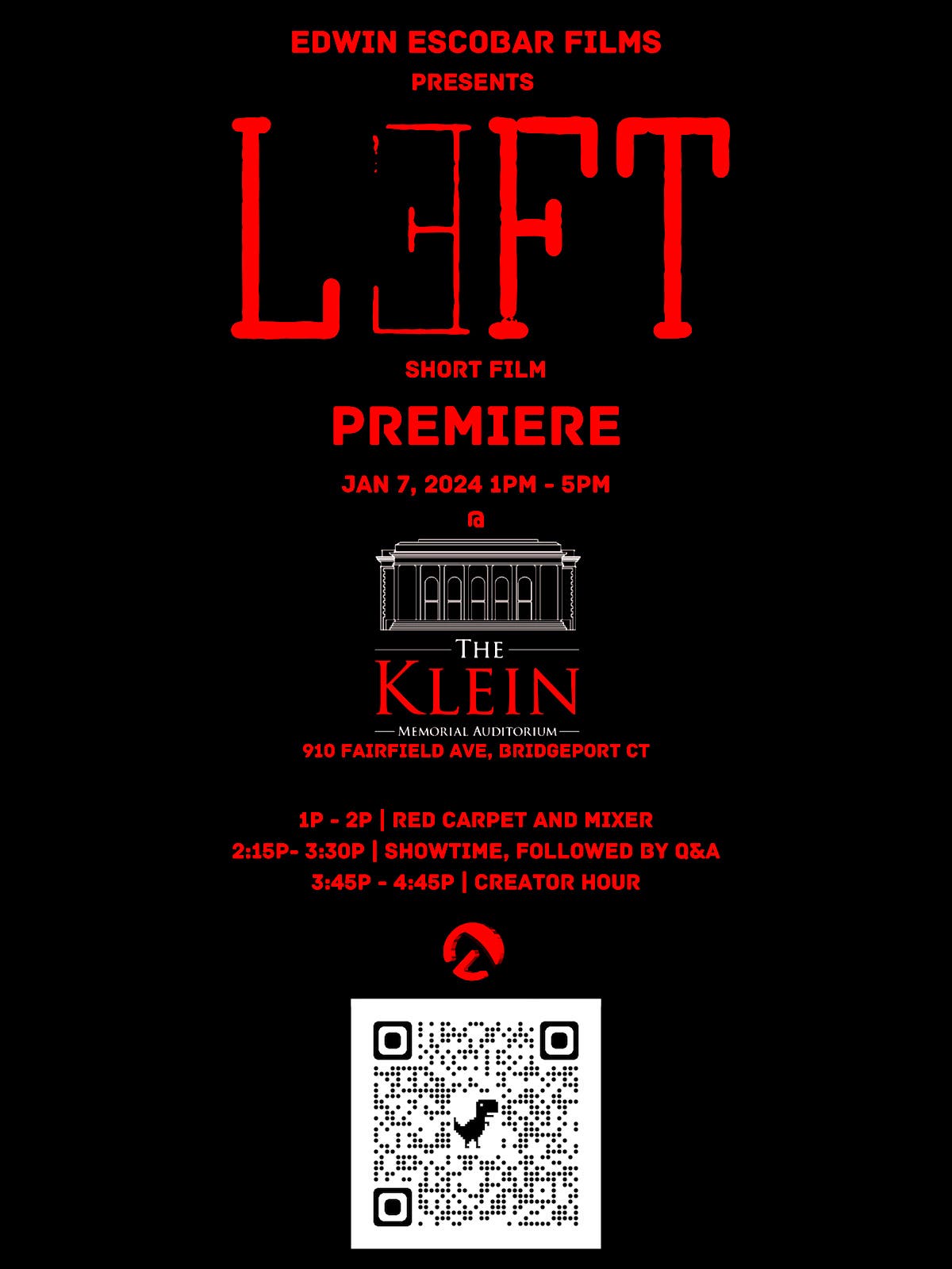 Jan 7 | "LEFT" The Official Red Carpet Premiere Event | Bridgeport, CT ...
