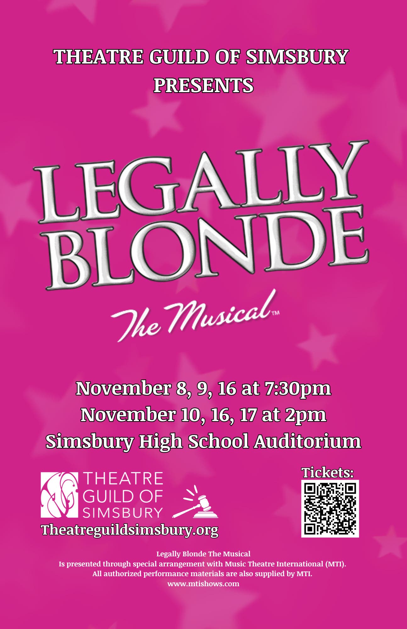 Nov 16 | Theatre Guild of Simsbury presents Legally Blonde, the Musical ...