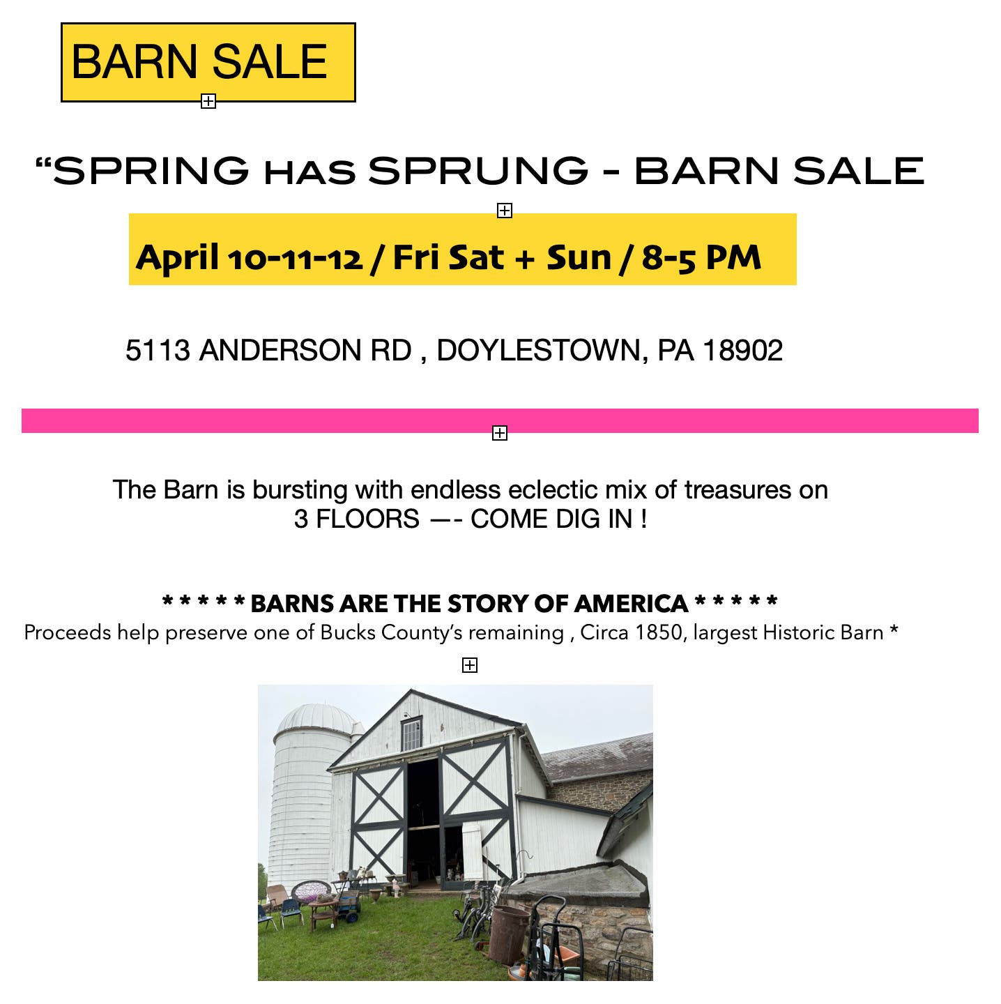 Apr 12 | April 10-11-12 ~ BARN SALE in HISTORIC BUCKS COUNTY!!! SPRING ...