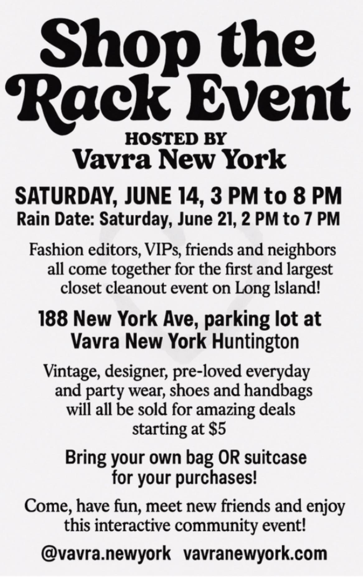 Jun 14 | SHOP The RACK EVENT | Huntington, NY Patch
