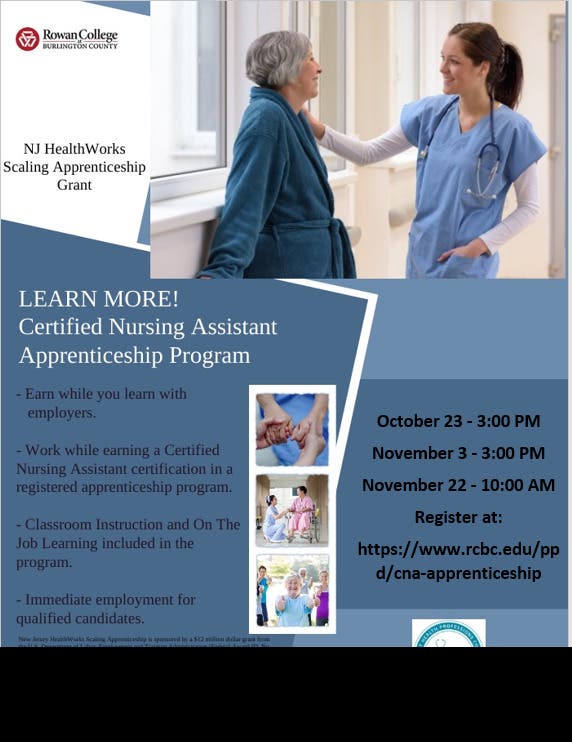 Nov 3 | CNA Apprenticeship Information Session | Moorestown, NJ Patch