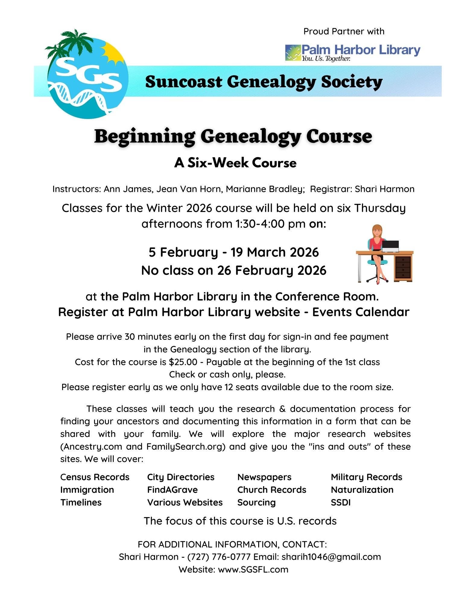 Feb 5 | Beginning Genealogy Class | Palm Harbor, FL Patch