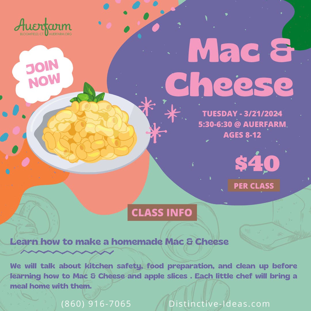 Mar 21 | Kid's Cooking Classes: Mac & Cheese | Simsbury, CT Patch