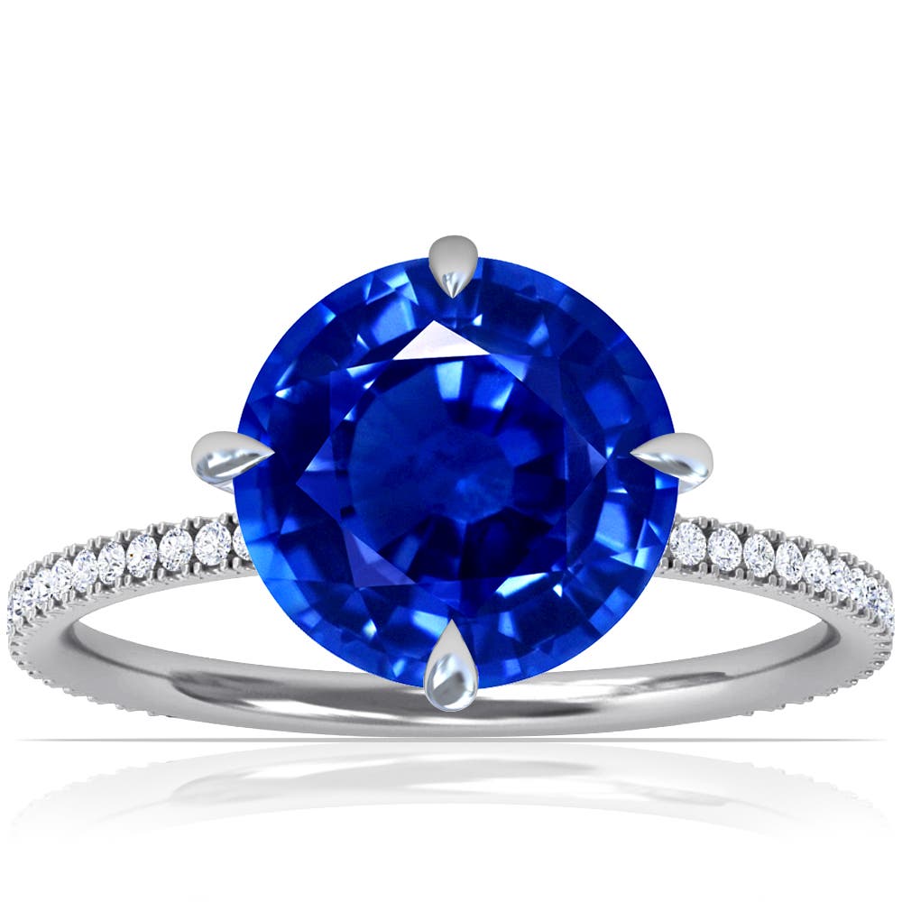 The (2.59-Carat) Best Round Halo Prong Set Untreated Natural Blue ...
