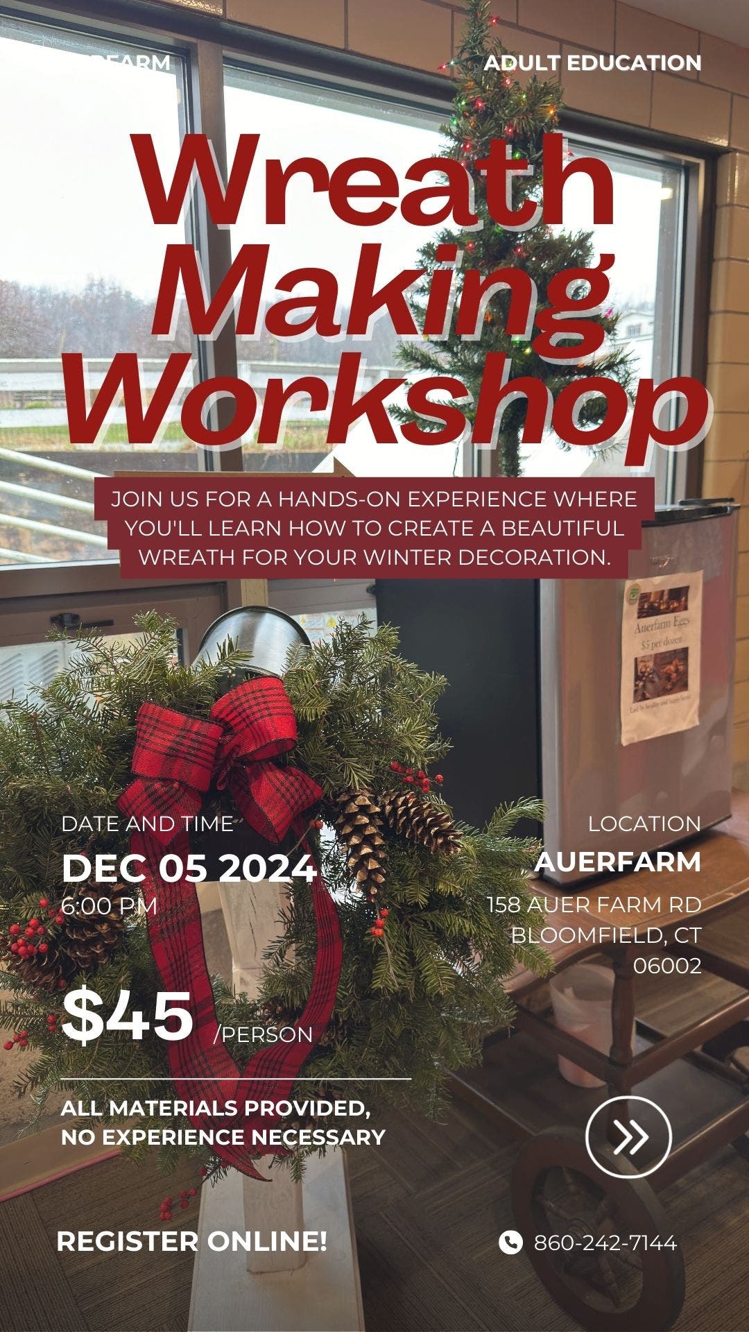 Dec 5 | Holiday Wreath Making Workshop | Granby, CT Patch