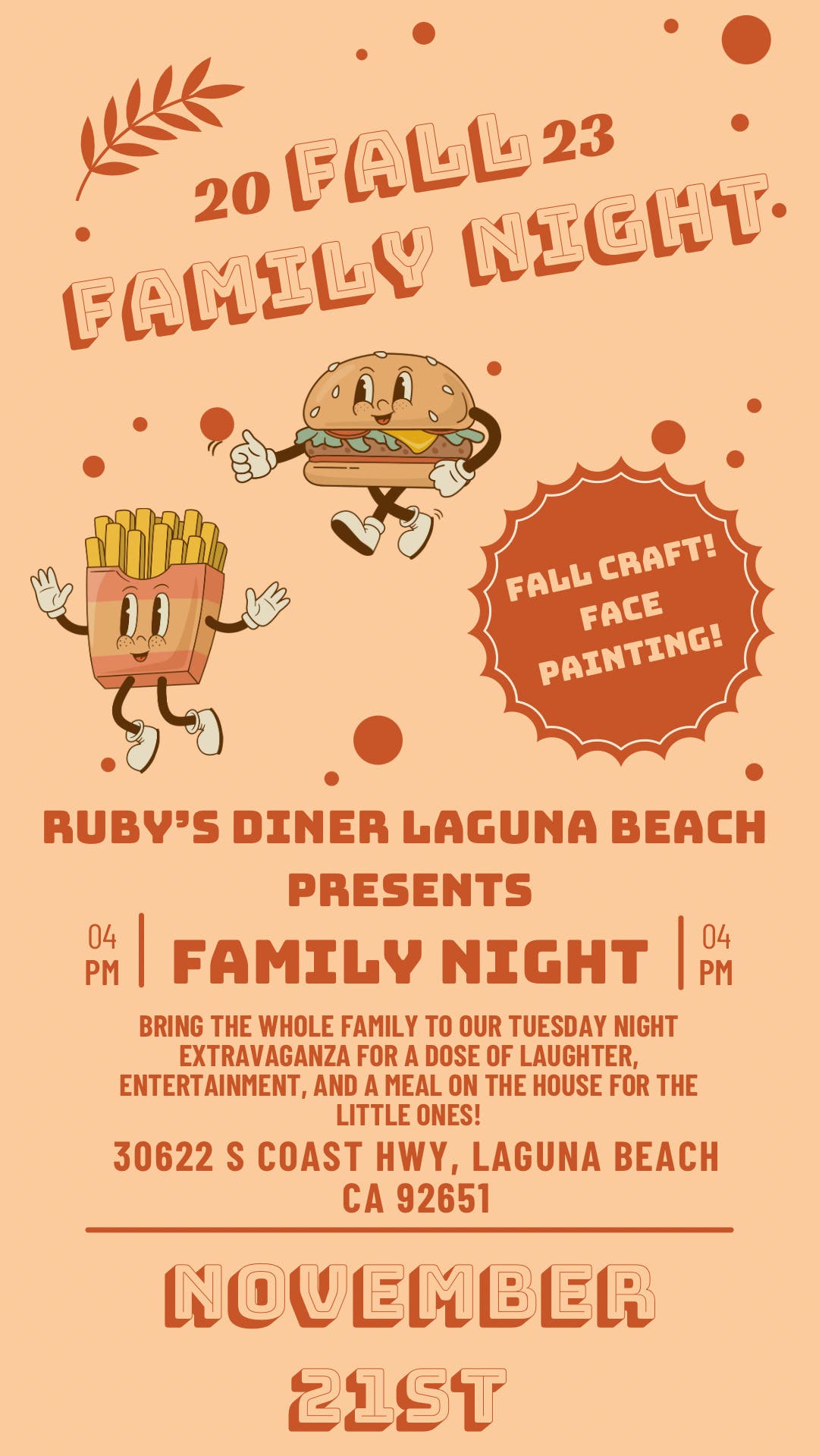 Nov 21 | Fall Family Night! | Laguna Beach, CA Patch