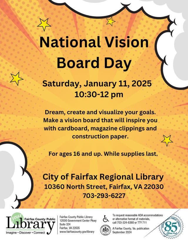 Jan 11 | National Vision Board Day | Fairfax City, VA Patch