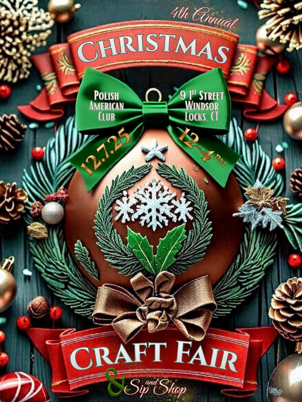 Dec 7 | 4th Annual Christmas Craft Fair & Sip and Shop | Windsor Locks ...